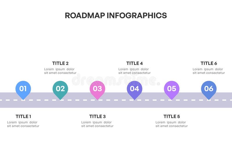 Comprehensive Roadmap Infographic, Strategic Milestone Path with 6 Key ...