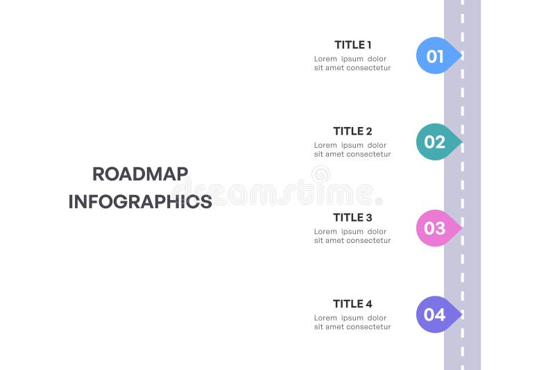Comprehensive Roadmap Infographic, Strategic Milestone Path with 4 Key ...