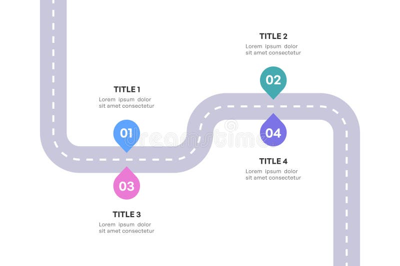Comprehensive Roadmap Infographic, Strategic Milestone Path with 4 Key ...