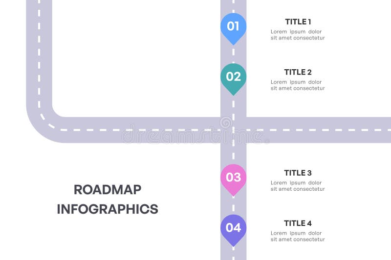 Comprehensive Roadmap Infographic, Strategic Milestone Path with 4 Key ...