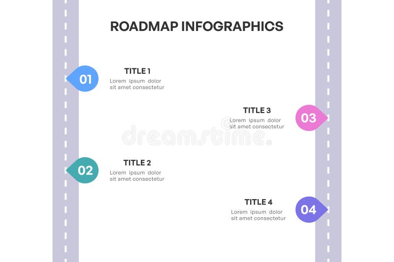 Comprehensive Roadmap Infographic, Strategic Milestone Path with 4 Key ...