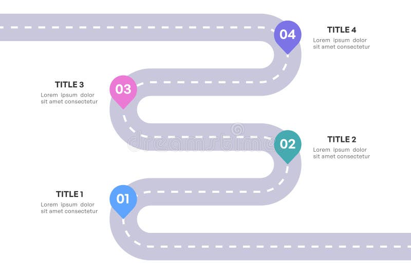 Comprehensive Roadmap Infographic, Strategic Milestone Path with 4 Key ...