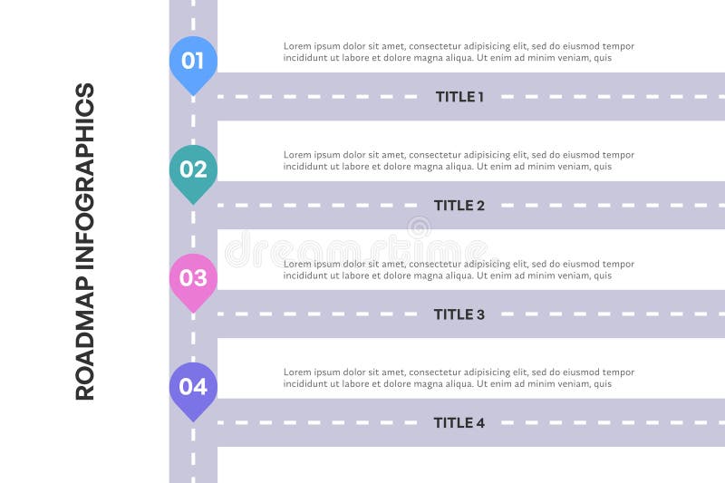 Comprehensive Roadmap Infographic, Strategic Milestone Path with 4 Key ...