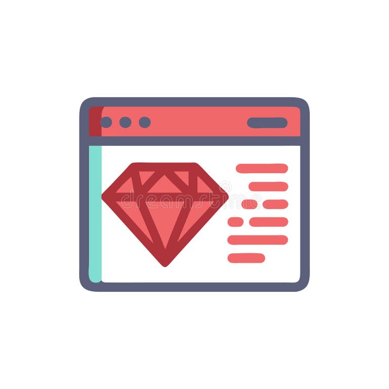 Comprehensive Ruby Code Icon for Development Stock Photo - Illustration of outline, icon: 357858584
