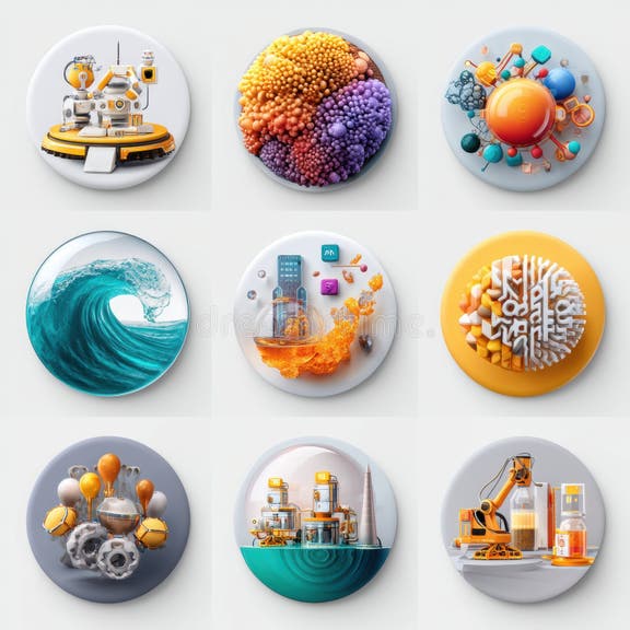 A Comprehensive Series of Illustrations Showcasing Diverse Objects and the Power of Innovation ...