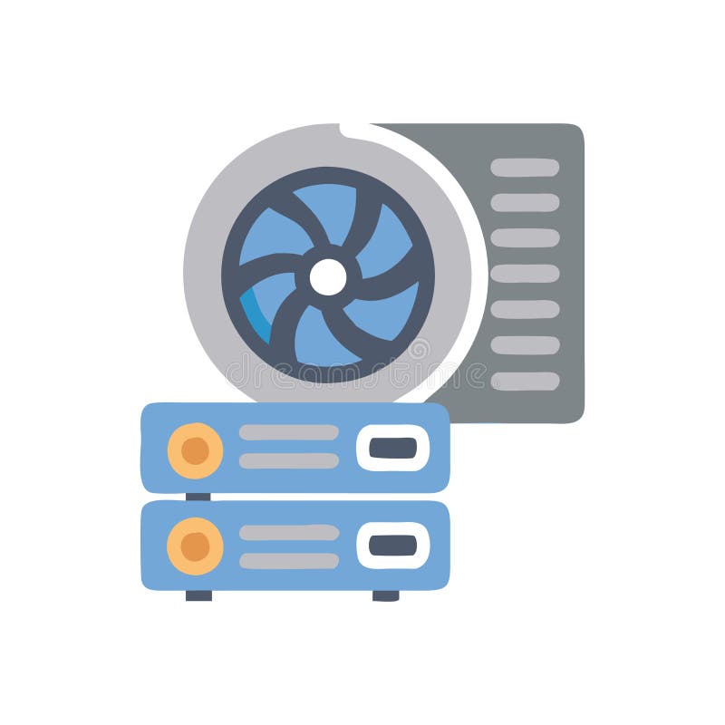 Comprehensive Server Cooling Fan Icon for Thermal Management Stock ...