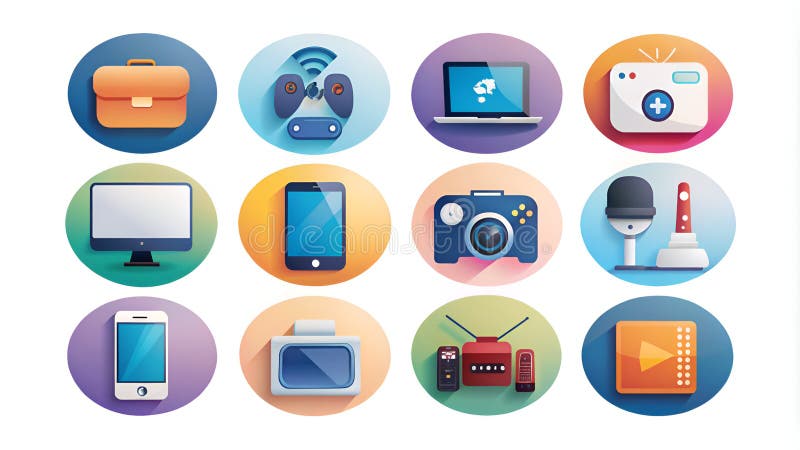 A Comprehensive Set of Icons that Illustrate Various Types of ...