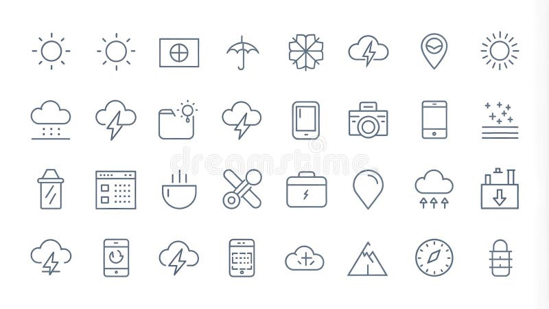 A Comprehensive Set of 200 Minimalist Line Icons for Modern Design ...