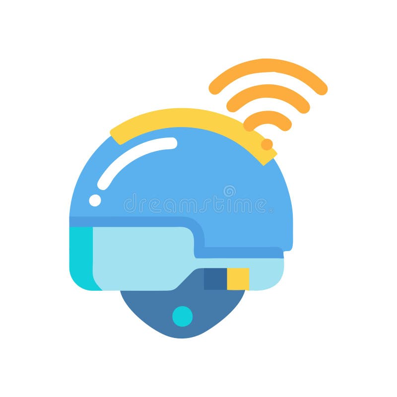 Comprehensive Smart Helmet Icon for Safety Solutions Stock Illustration ...