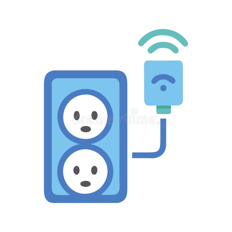 Comprehensive Smart Plug Icon Stock Vector - Illustration of technology ...