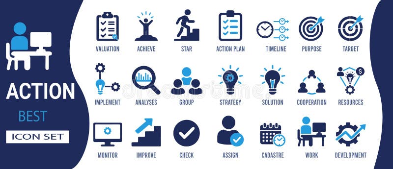 Comprehensive Solid Icon Set . Stock Illustration - Illustration of ...