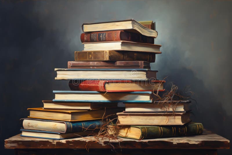 Comprehensive Study Books. Generate Ai Stock Photo - Image of national ...