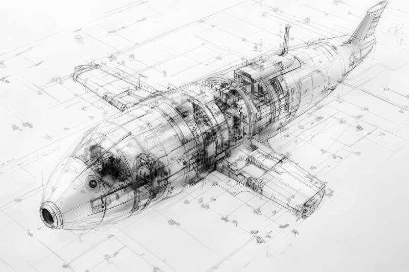 Detailed Technical Sketch of a Deep-sea Submersible with Extensive ...