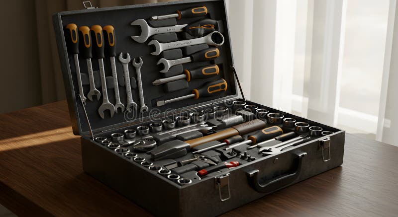 A Comprehensive Tool Kit Ready for Any Task: Organized Metal Toolbox ...