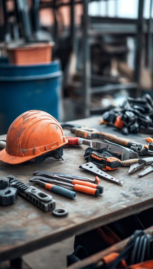 Comprehensive Tools Kit of a Maintenance Worker Showcased on a Table at ...