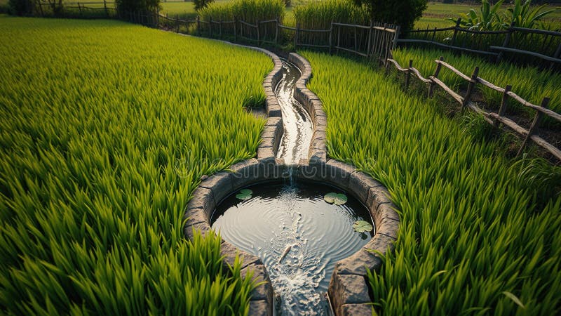 A Comprehensive Top-Down View of Traditional Rice Field Water Drainage ...