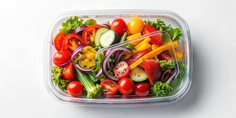 A Comprehensive TopDown View of a Plastic Food Container on a ...