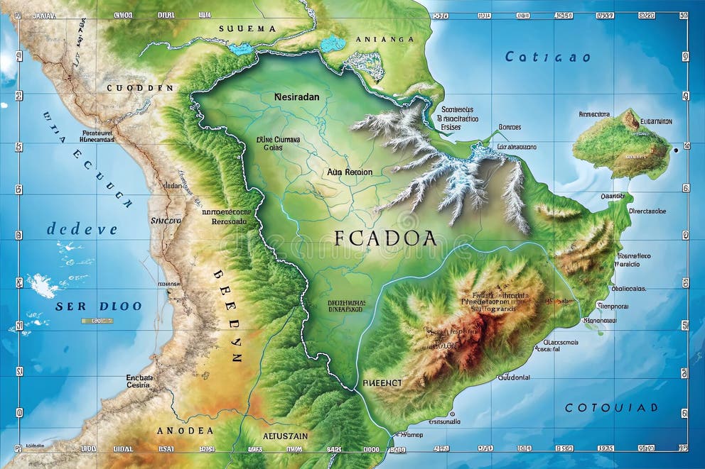Comprehensive Topographical Map of Ecuador a Detailed Visual ...
