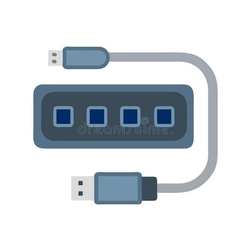 Comprehensive USB Hub Icon for Connection Solutions Stock Illustration ...