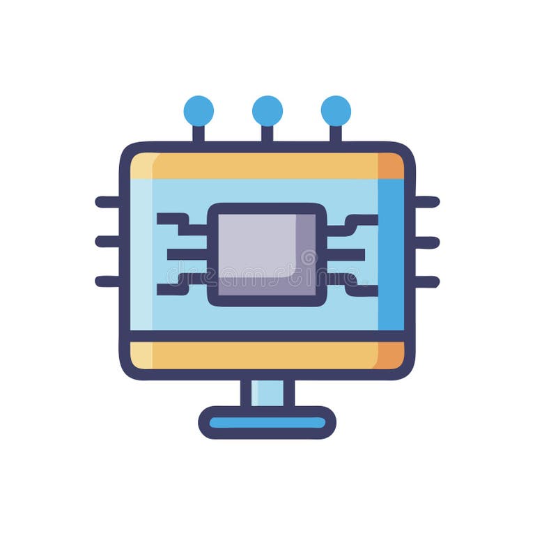 Comprehensive Virtual Machine Icon Stock Vector - Illustration of ...