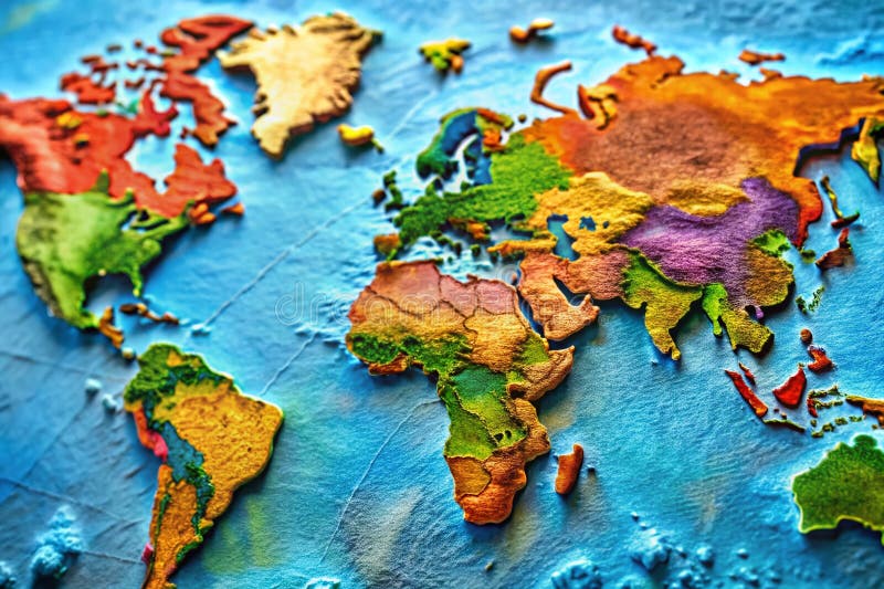 A Comprehensive Visual Atlas of the Worlds Continents Detailed Colored ...