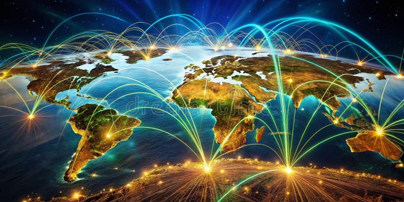 Exploring International Flight Routes Stock Illustrations – 12 ...