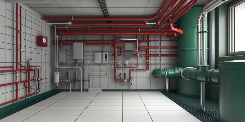 Comprehensive Visualization of a Plumbing System Layout in a Modern ...