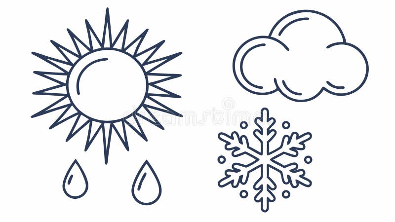 Comprehensive Weather Icons, Sun, Rain, Snow, Cloud, Vector Design ...