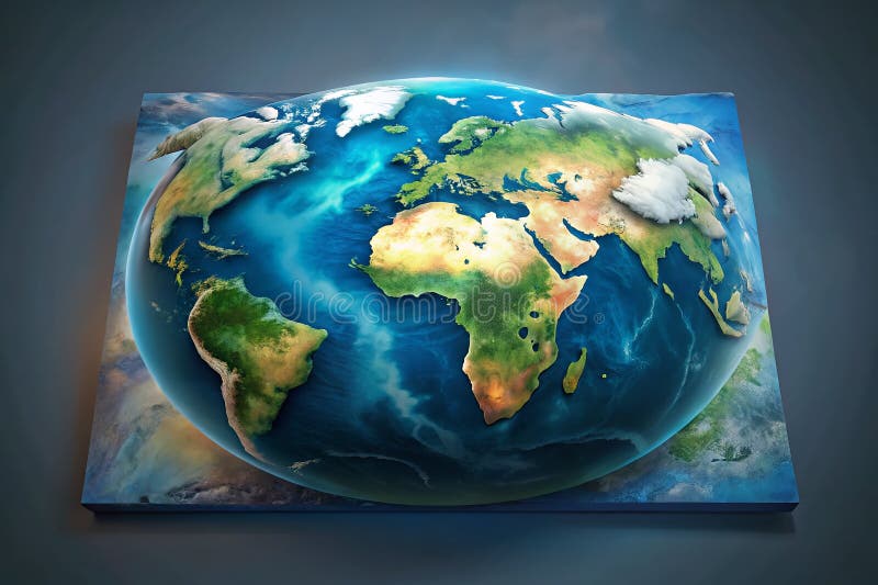 Global Perspective an Equirectangular Projection of the World ...