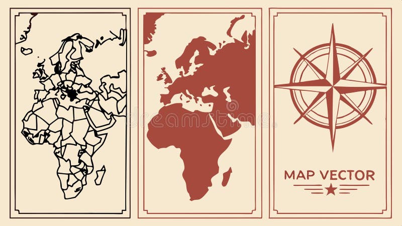 World Map Vector Illustration, Global Geography and Continent Outlines ...