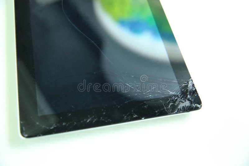 Compressa Con Uno Schermo Di Vetro Rotto Fotografia Stock - Immagine di ...