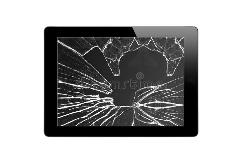 Compressa Nera Del Touch Screen Con Lo Schermo Rotto Isolato Su Bianco ...