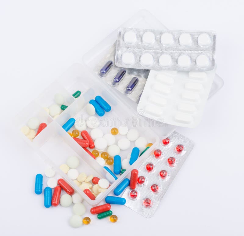 Compresse, Capsule in Blister Con Fotografia Stock - Immagine di ...