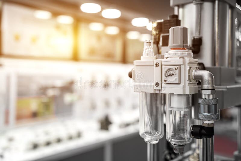 Compressed Air Filter Regulator Lubricator Stock Image - Image of fixed ...