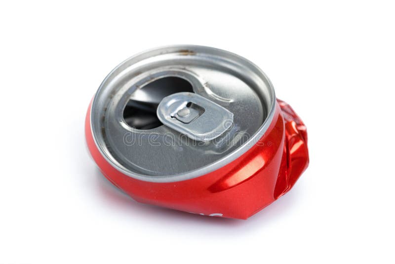 Compressed Cans Isolated on a White Background Stock Photo - Image of ...