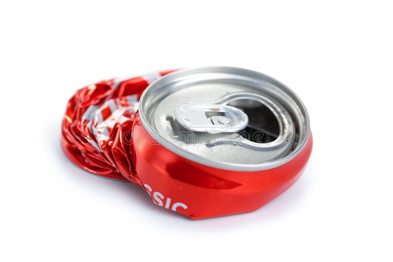 Compressed Cans Isolated on a White Background Stock Photo - Image of ...