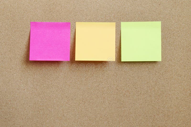 Compressed Cork Board with Colorful Blank Note Papers Sticked on for ...