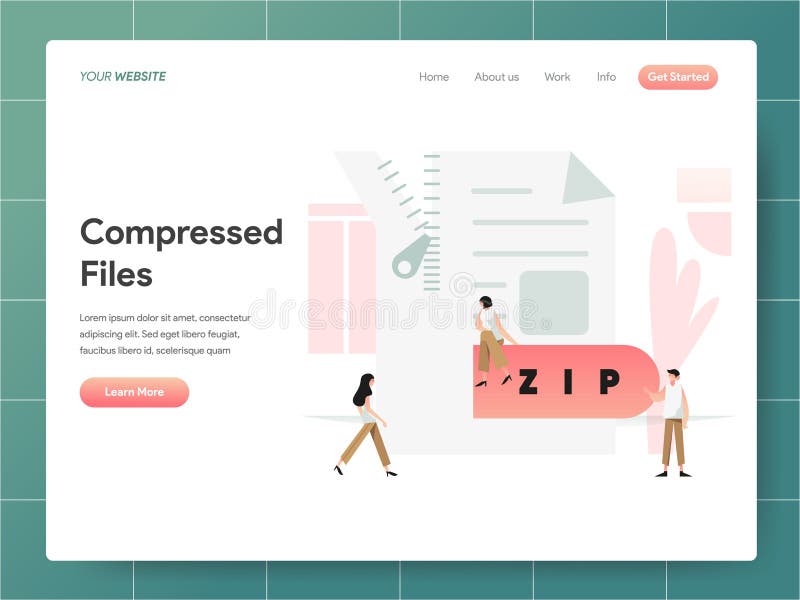 Compressed File 3d Icon Model Cartoon Style Concept. Render ...