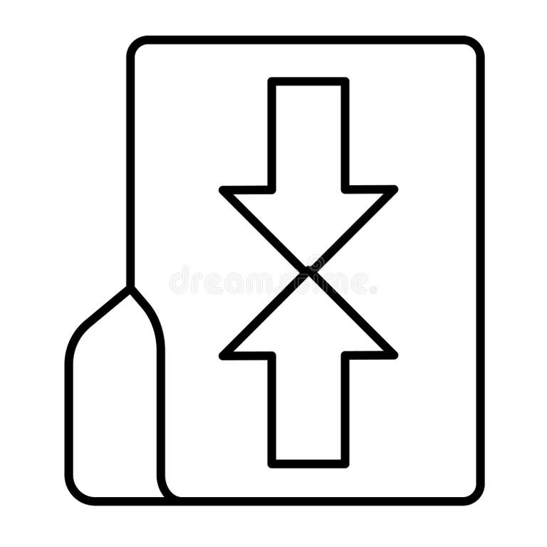 Compressed Folder Thin Line Icon, Windows Pack Concept. Vector Graphics ...