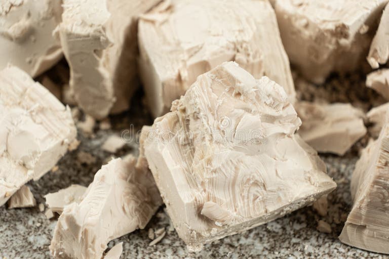 Compressed Fresh Yeast Cubes Close-up Stock Photo - Image of baking ...