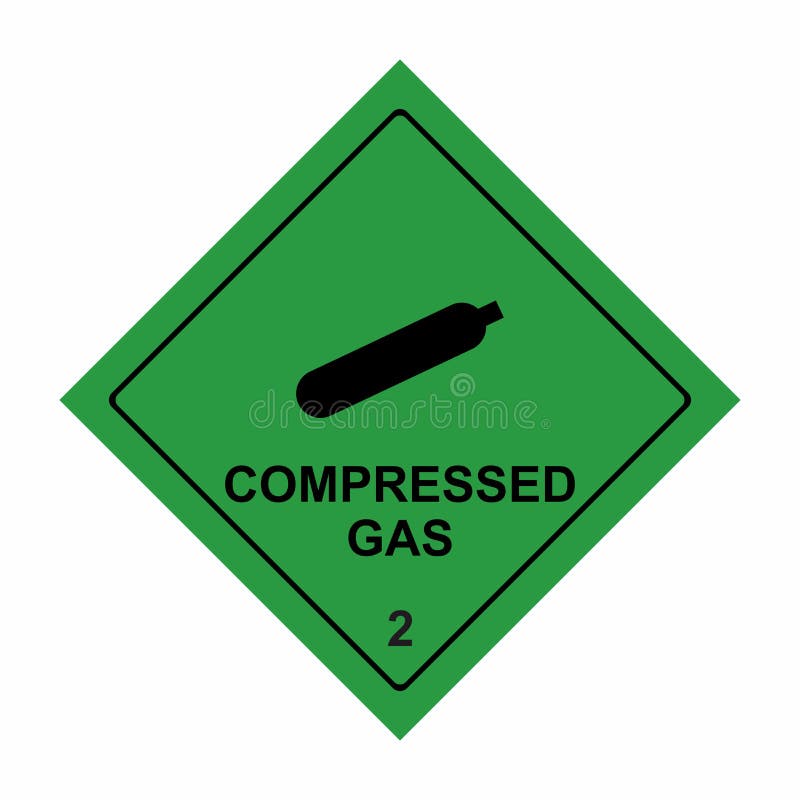 Compressed Gas Sign Design Isolated On White Background Stock ...