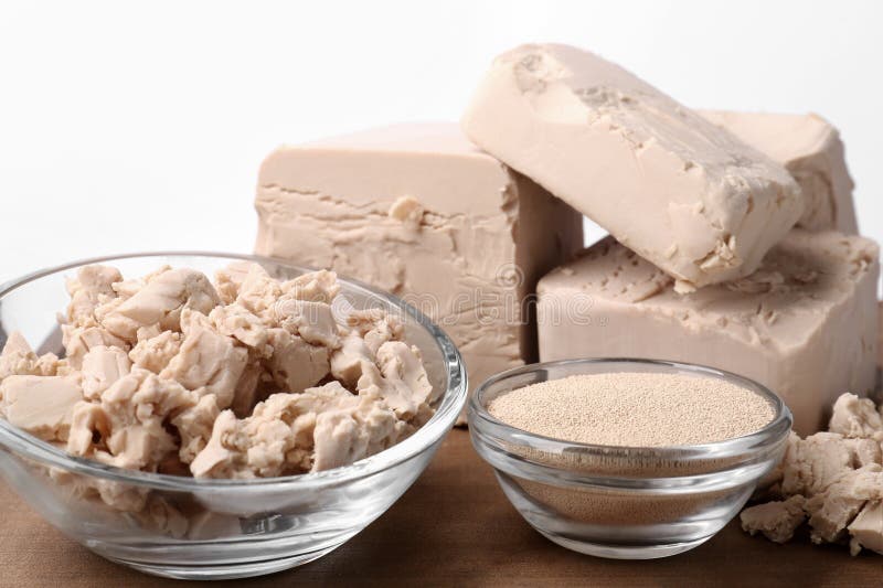 Compressed and Granulated Yeast Isolated on White Stock Image - Image ...