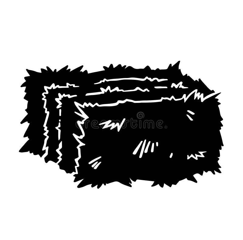 Compressed Hay Bale Silhouette Symbol. Vector Illustration Stock Vector ...