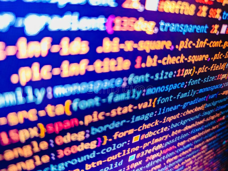 Compressed Javascript Code on Computer Screen Stock Image - Image of ...
