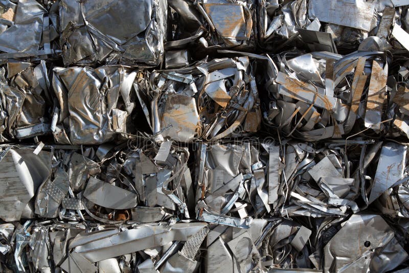 Compressed Packages Scrap of Metal Stock Photo - Image of waste ...