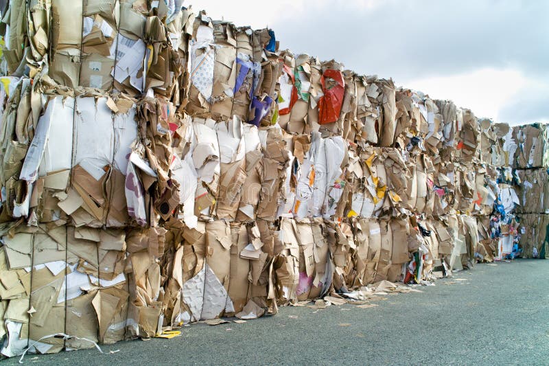 Compressed Paper and Cardboard Stock Image - Image of heap, consumption ...