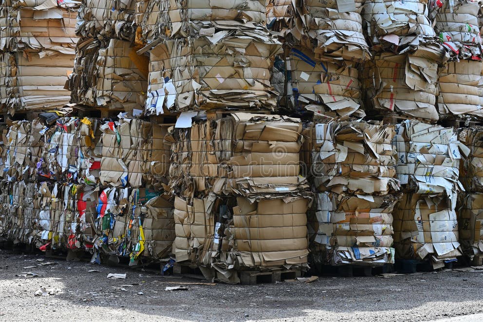 Compressed Paper Waste for Recycling Stock Image - Image of paper ...