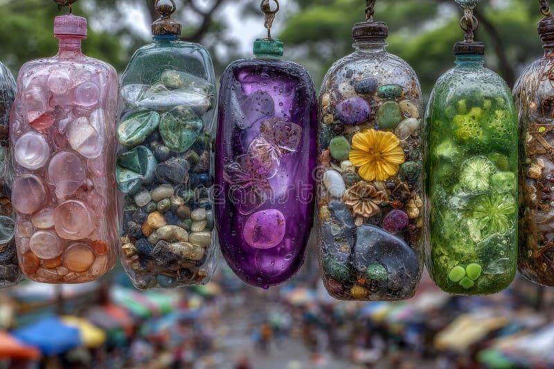 Compressed Plastic Bottles Stacked Vertically are Subject To Recycling ...