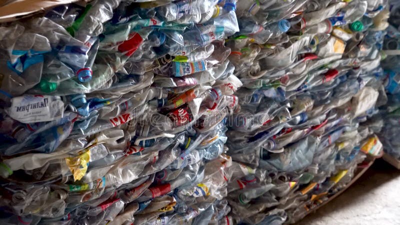 Compressed Waste Block Seen from Drone Stock Video - Video of drone ...