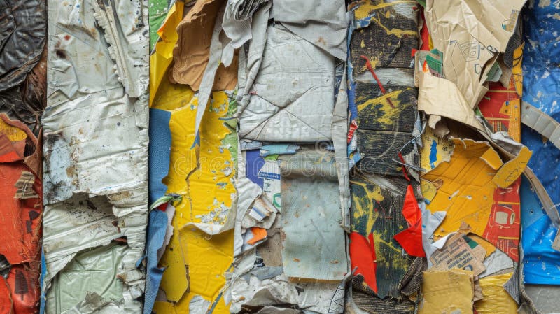 Compressed Recyclable Cardboard and Paper Waste Background Stock Photo ...
